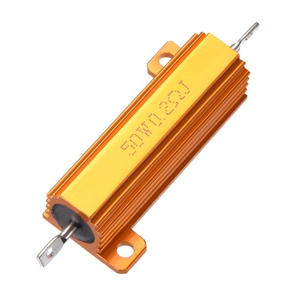 50W 0.2 Ohm Aluminium Chassis Mount Wirewound Power Resistor Gold 1pcs ...