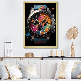 Designart "Luxury Watch Steel Sentinel I" Watches Framed Canvas Print ...
