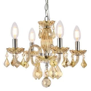 Elegant Lighting V7804D15-GT/RC Rococo 4 Light 15" Wide Crystal - Bed ...