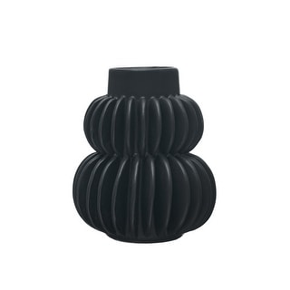 Decorative Pleated Stoneware Vase - Bed Bath & Beyond - 37500944