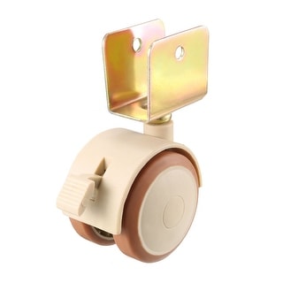 1.85 Inch Swivel Caster U-Bracket Furniture Caster Twin Wheel Brown ...