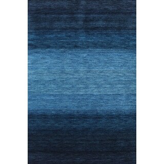 Ahgly Company Machine Washable Contemporary Deep-Sea Blue Area Rugs ...