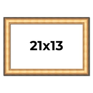 21x13 Frame Gold Plein Aire Solid Wood Picture Frame Width 2 Inches ...