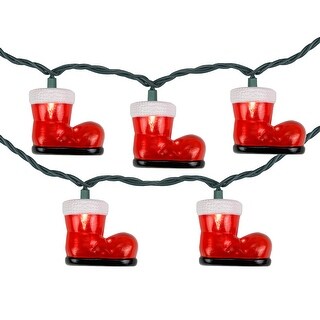 10-Count Santa's Boots Christmas Light Set 7.5ft Green Wire - 117 ...