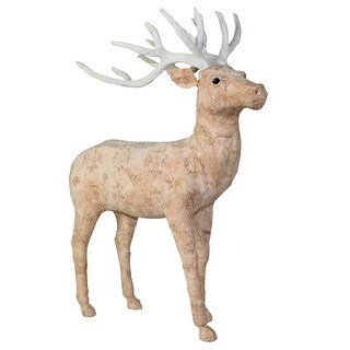 Fabric Standing Stag Accent Decor with Embroidered Design, Pink - Bed ...