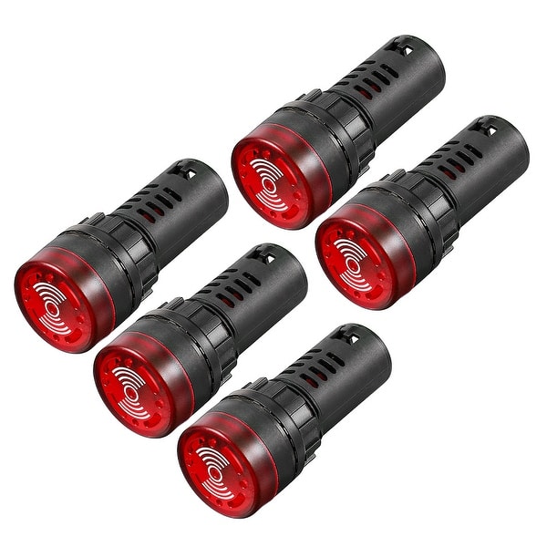 5pcs Red Indicator Light with Buzzer AC/DC 110V 22mm Panel Mount ...