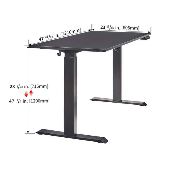 Electric Standing Desk, Adjustable Height Stand up Desk, 24x48 Inches ...