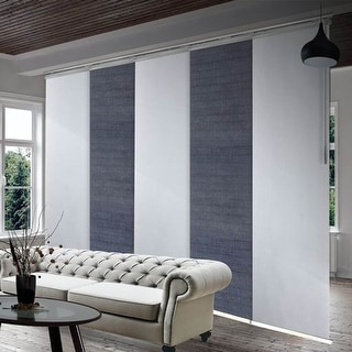 Serene Slate/Ashen Mist 5-Panel Adjustable Extendable 58"-110"W x 94"L ...