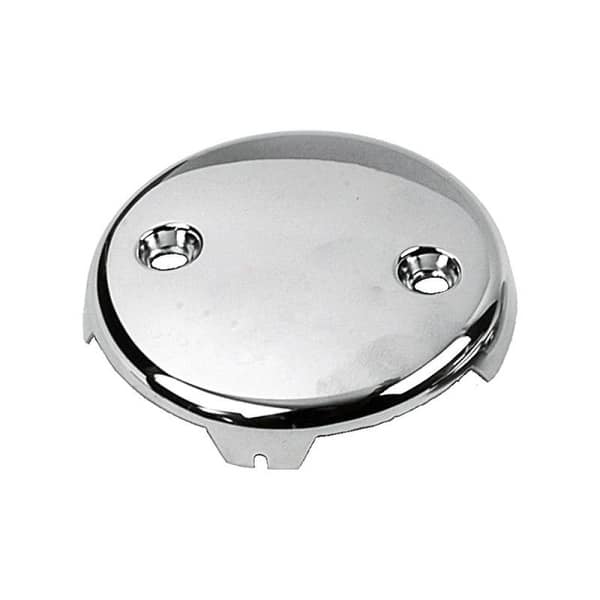 Round Chrome Overflow Plate in Stainless Steel-Brass - Bed Bath ...