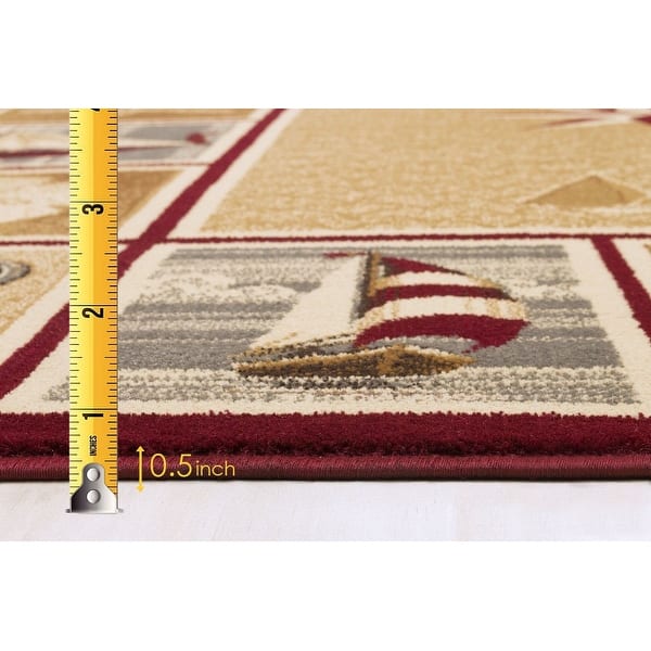 HR Cabin Rug Modern Geometric Design Cabin Rug Abstract Beige / Multi ...