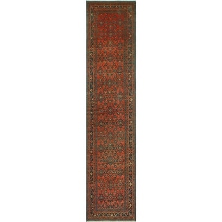 Noori Rug Fine Vintage Distressed Jamiel Rust/Blue Runner - 3'4" x 15'6 ...