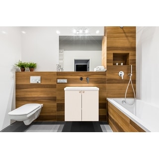 ARIA 24" x 14" Modern European Floating Bathroom Vanity with Ceramic ...