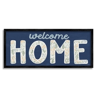 Stupell Floral Welcome Phrase Framed Giclee Art Design by Laura ...