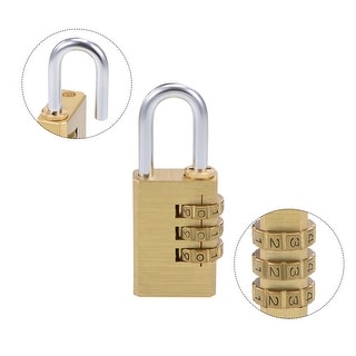 3-Digit Combination Padlock Brass Locks 5mm Shackle Diameter 2Pcs - 3 ...