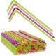 Plastic Drinking Straws, Single Use Bendable Straws (4 Colors, 13 In ...