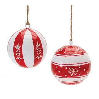 Red Metal Ball Ornament (Set of 6) - Bed Bath & Beyond - 40831616