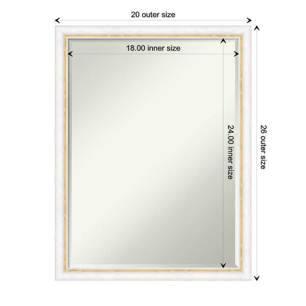 Morgan Half-Inch-Bevel Wood Framed Wall Mirror - Glass Size 18x24 - Bed ...