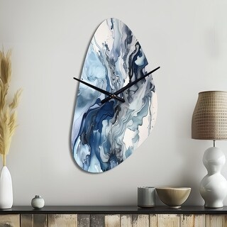 Blue and Grey Ethereal Elixir II - Abstract Wall Clocks in Asymmetrical ...