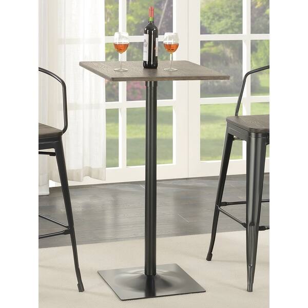 Cavalier Dark Elm and Matte Black Square Bar Table - On Sale - Bed Bath ...