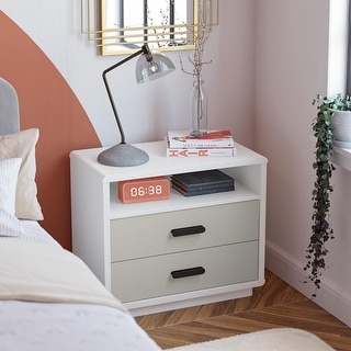 CosmoLiving by Cosmopolitan Valencia 2-Drawer Nightstand, Taupe and ...