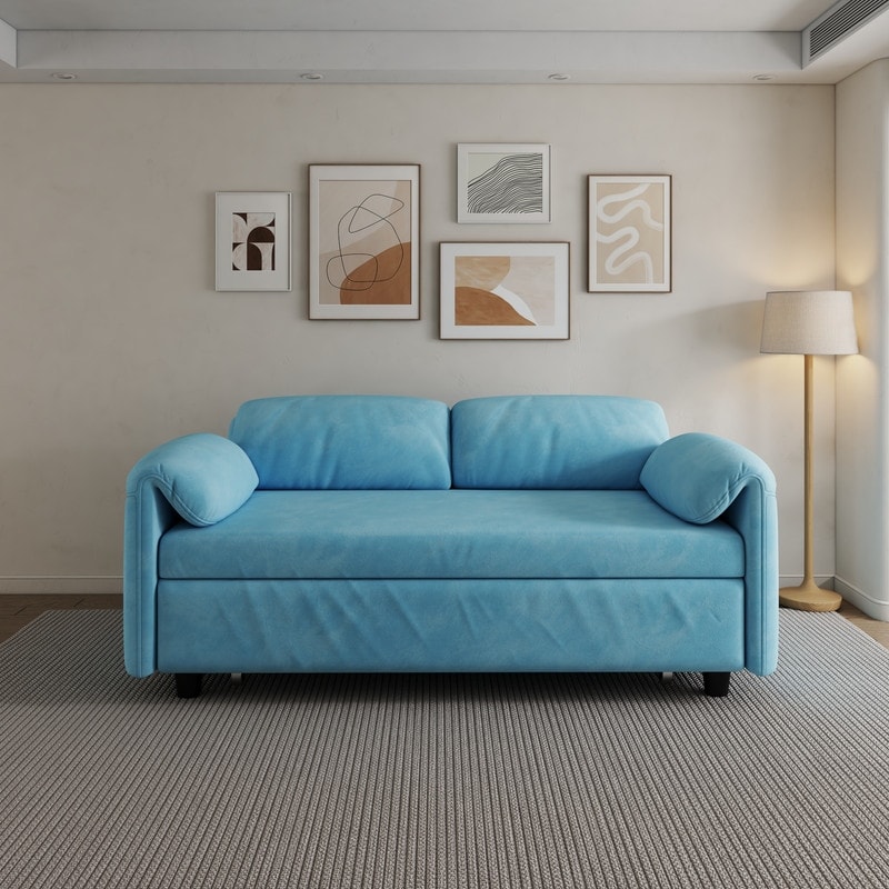 54" velvet sofa and sofa bed combined living room retractable bed - Bed ...