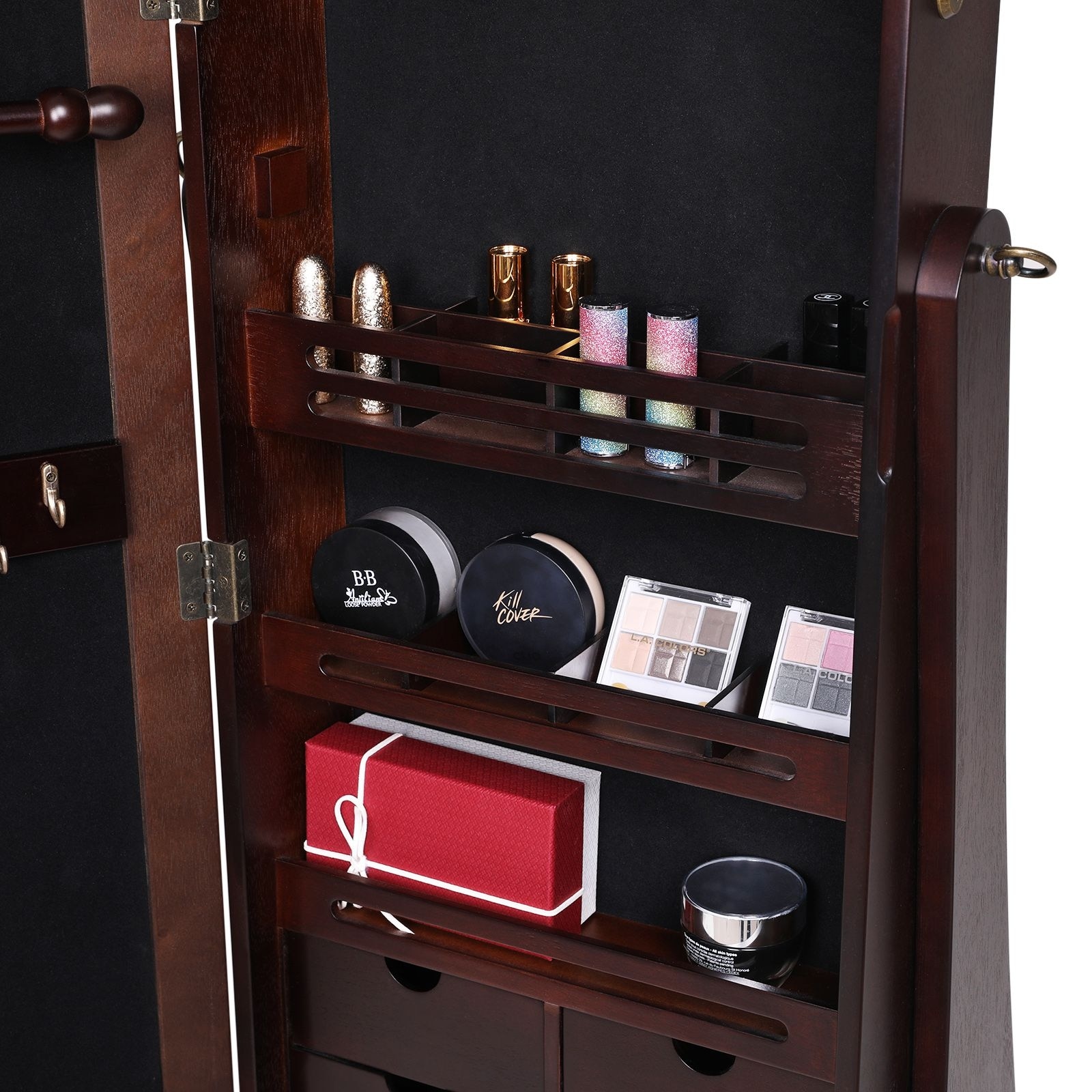 SONGMICS 8 LEDs Jewelry Cabinet Armoire with Beveled Edge SONGMICS 8 LEDs Jewelry Cabinet Armoire with Beveled Edge