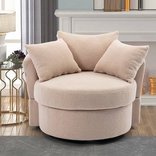 Modern Swivel Upholstered Seat Accent Chair Ergonomic Plywood Leisure ...