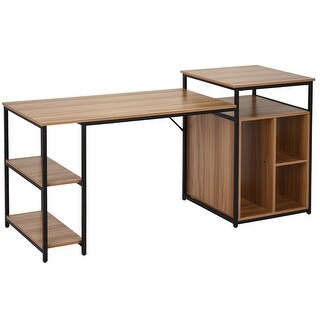 Writing Table Computer Desk Printer Stand Shelf Large Bookshelf Printer ...