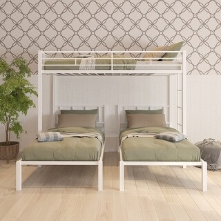 Modern Style Twin-Over-Double Twin Metal Triple Bunk Bed for Extended ...