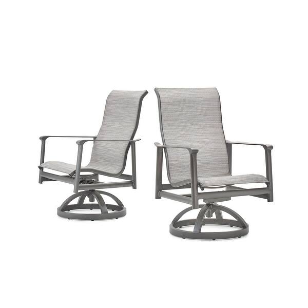 Aspen Sling 2 Pack Ultra High Back Swivel Rocker Dining Chairs - Bed ...