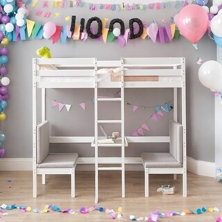 Modern Twin Over Twin Bunk Beds Can be Turn into Upper Bed and Down ...