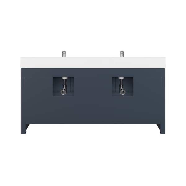 Calumet 75-in Solid Hardwood Bathroom Vanity with Engineered Stone ...