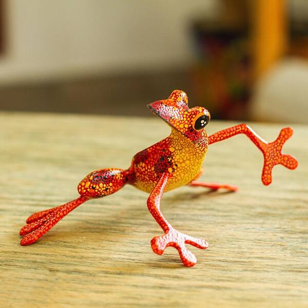 NOVICA Handmade Lithe Tree Frog Wood Alebrije Sculpture - Bed Bath ...