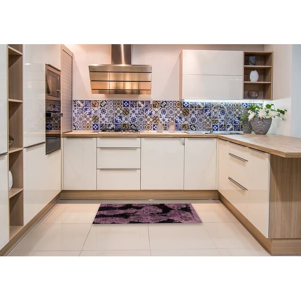 Ahgly Company Machine Washable Abstract Raspberry Purple Area Rugs ...