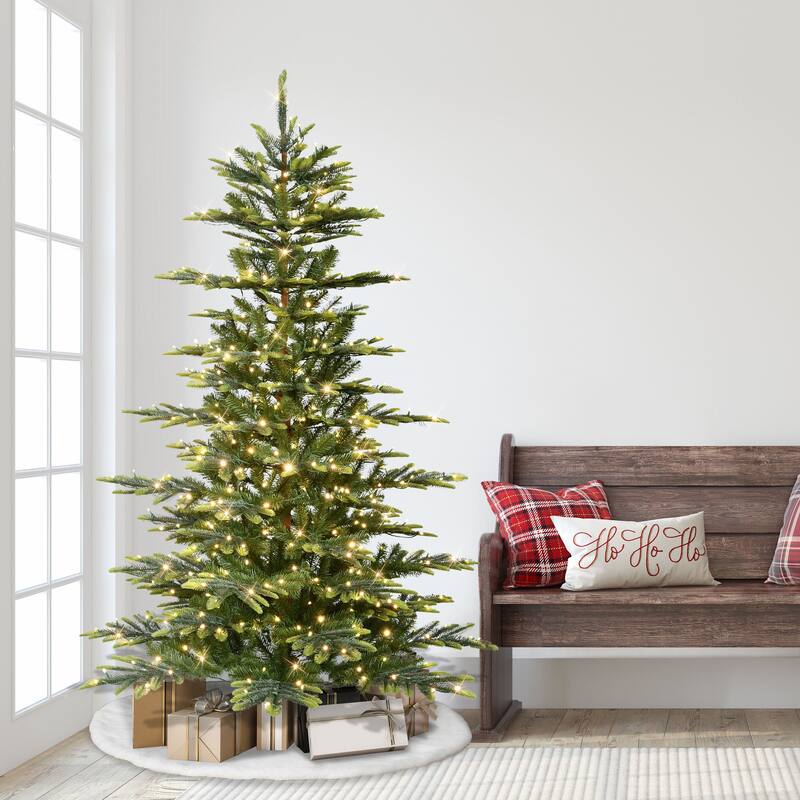 Puleo International 6.5' Pre-Lit Artificial Aspen Fir Tree with Dual ...