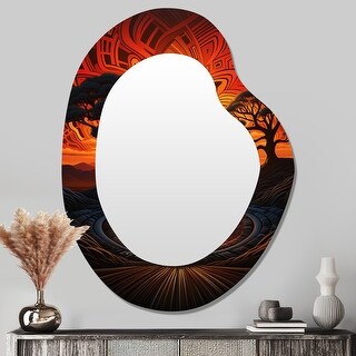 Folklore Branches Of Africa Sunset - Irregular Tree African Wall Mirror ...