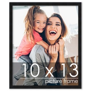 10x13 Frame Black Wood Picture Frame - UV Acrylic, Foam Board Backing ...