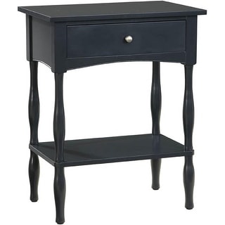 Charcoal Gray Shaker Cottage End Table with Drawer and Shelf, Wood ...