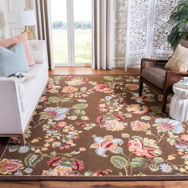 SAFAVIEH Handmade Chelsea Nataly French Country Floral Wool Rug - Bed ...