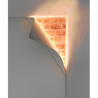 "Big Reveal" LED Corner Light 18" White Curved Metal - Bed Bath ...