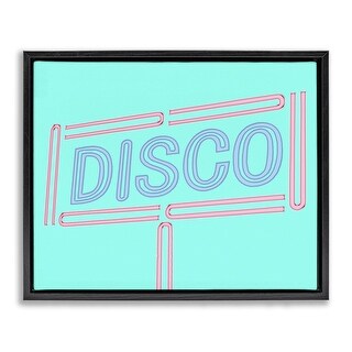 Stupell Retro Disco Sign Framed Floater Canvas Wall Art Design By Sd ...
