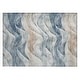 Machine Washable Indoor/ Outdoor Funky Waves Chantille Rug - Bed Bath ...