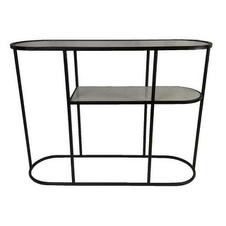 40 Inch Plant Stand Table with Open Metal Frame and 2 Glass Shelves ...