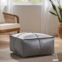 Square Cotton Velvet Pouf Seat - Bed Bath & Beyond - 31638203