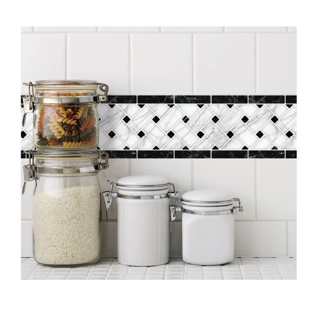Art3d Peel and Stick Tile 12.4"x5" Waist Line Mosaic Tiles (10-Pack ...