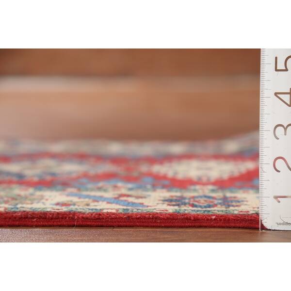 Geometric Red Kazak Oriental Accent Rug Handmade Wool Carpet - 2'1"x 2 ...