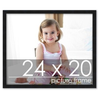 24x20 Contemporary Black Complete Wood Picture Frame with UV Acrylic ...