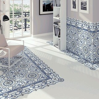 Merola Tile 9.75x9.75-inch Mali Basic White Porcelain Floor and Wall ...