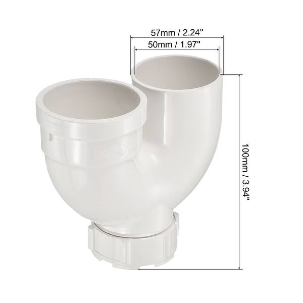 1Pcs PVC Water Pipe U-Shaped Fitting 50mm ID Single Plug Adapter w ...