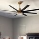 65"/72" Morden LED Ceiling Fan with Light and Remote(8-Blade) - Bed ...